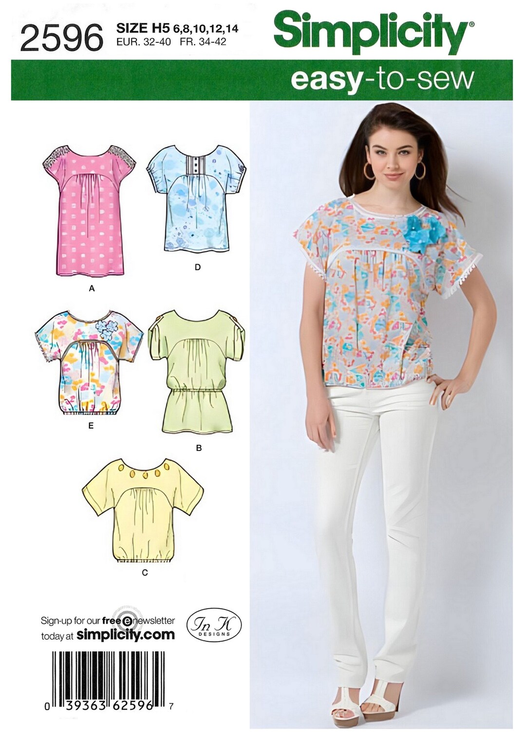 Simplicity 2596 Sewing Pattern Misses Top in Two Lengths With Trim ...