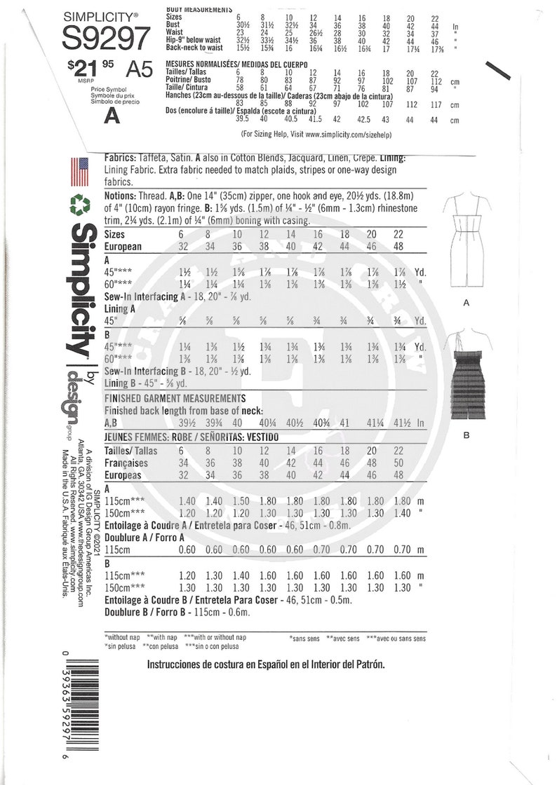 Simplicity S9297 Sewing Pattern Misses Sweetheart Neckline - Etsy