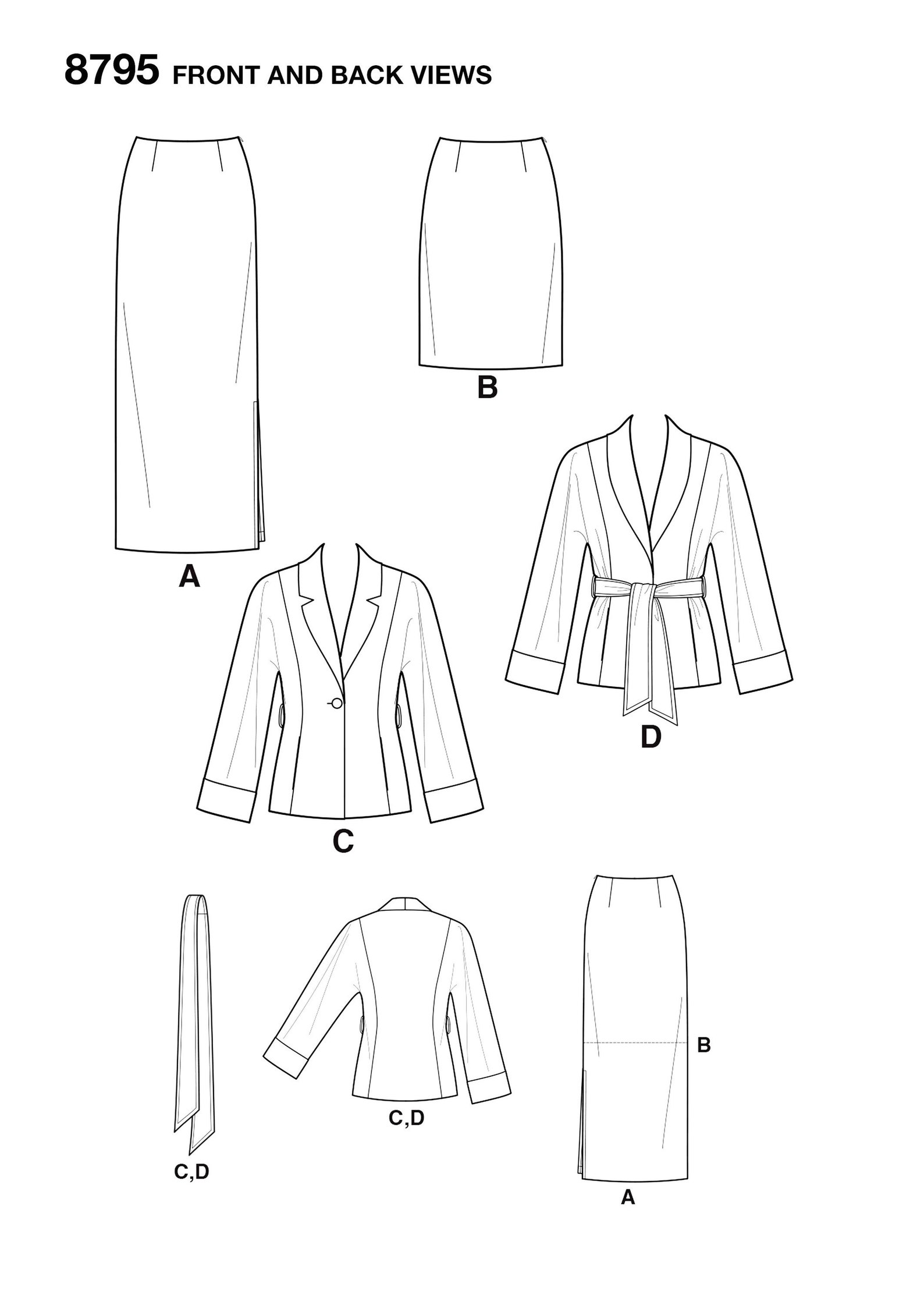 Simplicity 8795 Sewing Pattern Misses Skirt in Two Lengths and - Etsy