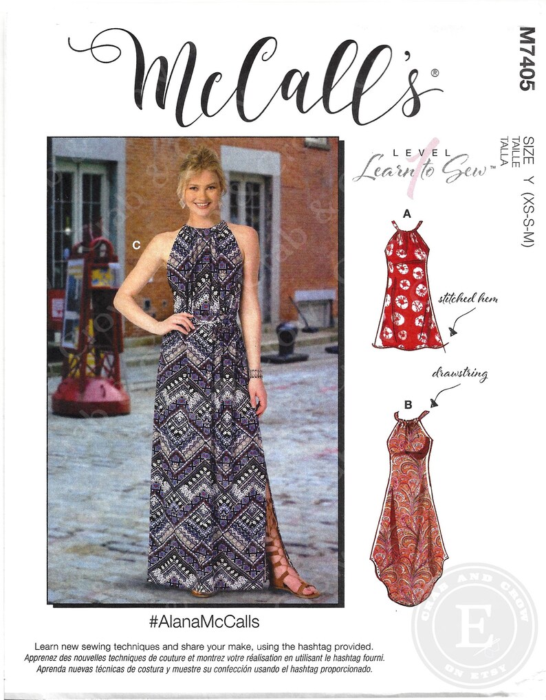 McCalls M7405 Sewing Pattern for Misses Gathered Neckline | Etsy