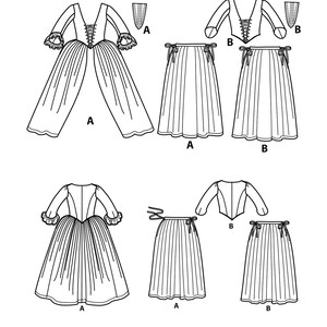 Simplicity 8161 Sewing Pattern Misses 18th Century Costumes Gown With ...