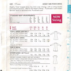 Butterick 5209 Sewing Pattern for Misses Vintage 60s Coatdress With ...