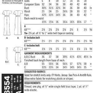 New Look 6554 Sewing Pattern for Misses Knit Jumpsuit and Dresses Sz 6 ...