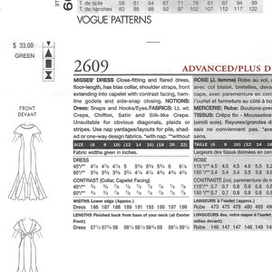 Vogue 2609 Sewing Pattern Misses Original 1934 Design Floor - Etsy