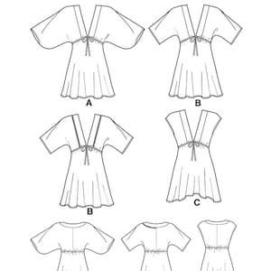 New Look 6575 Sewing Pattern for Misses Flowy Tunic Tops With Sleeve ...
