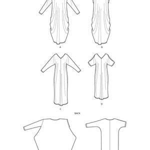 Simplicity S8911 Sewing Pattern Misses Knit Caftans With Neckline and ...