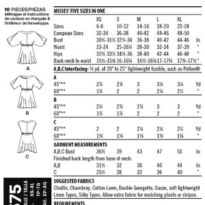 New Look 6575 Sewing Pattern for Misses Flowy Tunic Tops With Sleeve ...