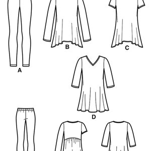 New Look 6439 Sewing Pattern Misses Easy Knit Tunics With Legging Sz XS ...