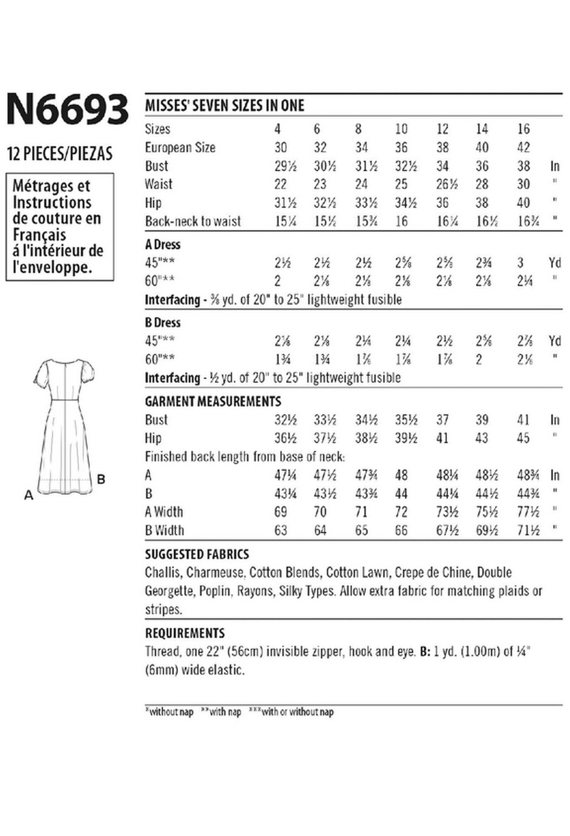 New Look N6693 Sewing Pattern for Misses Easy Dresses in Two Lengths ...