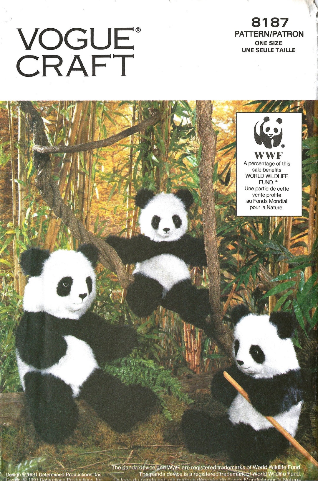 Vogue 8187 Sewing Pattern for Panda Bear in Three Sizes Uncut - Etsy