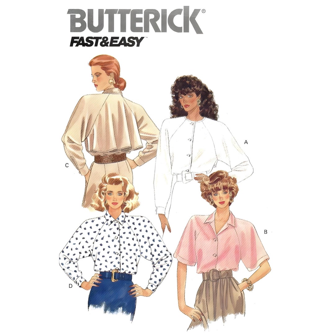 Butterick 3029 Sewing Pattern Misses Fast and Easy Set of Raglan Sleeve ...