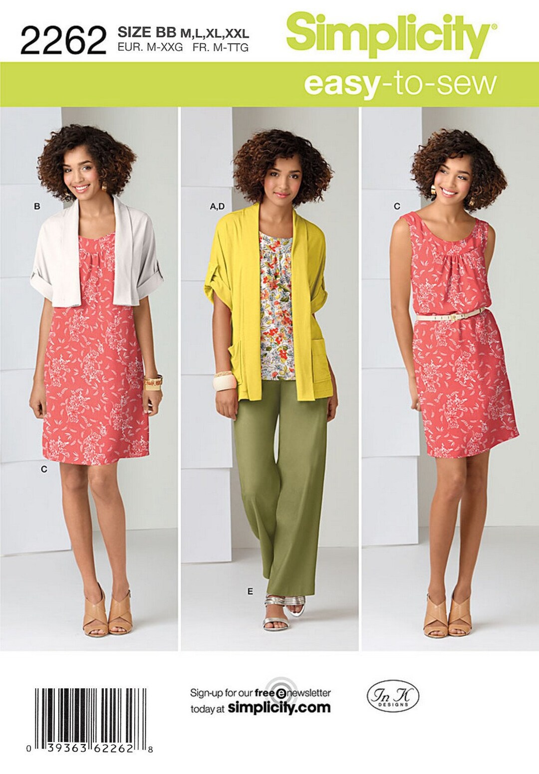 Simplicity 2262 Sewing Pattern Misses Pullover Dress or Tunic Pull on ...