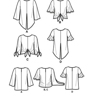 Simplicity 8601 Sewing Pattern Misses Easy to Sew Pullover Tops Tie ...