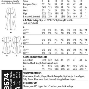New Look 6574 Sewing Pattern for Misses Dress in Two Lengths With ...