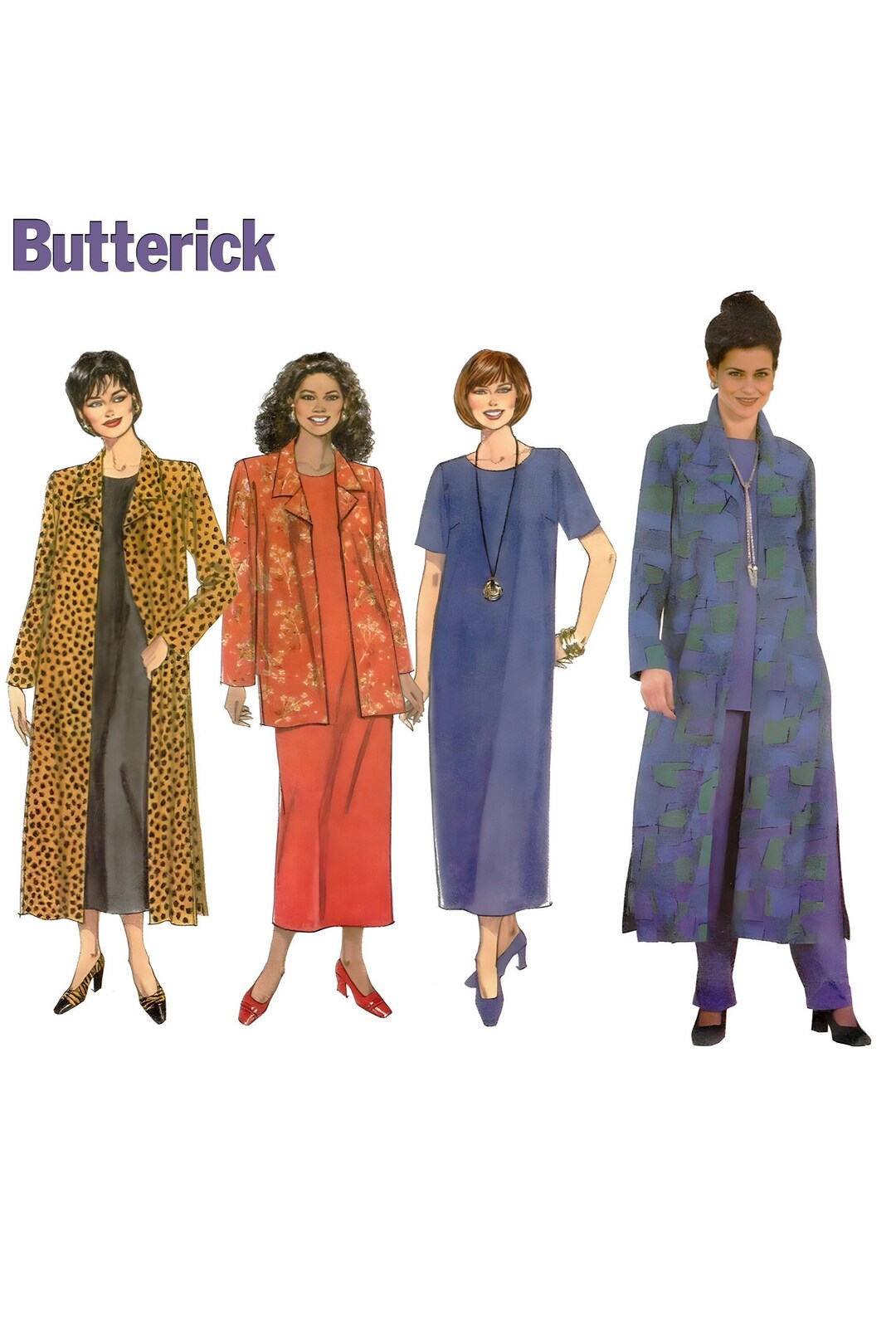 Butterick 5635 Sewing Pattern Womans Fast & Easy Jacket Duster Dress ...