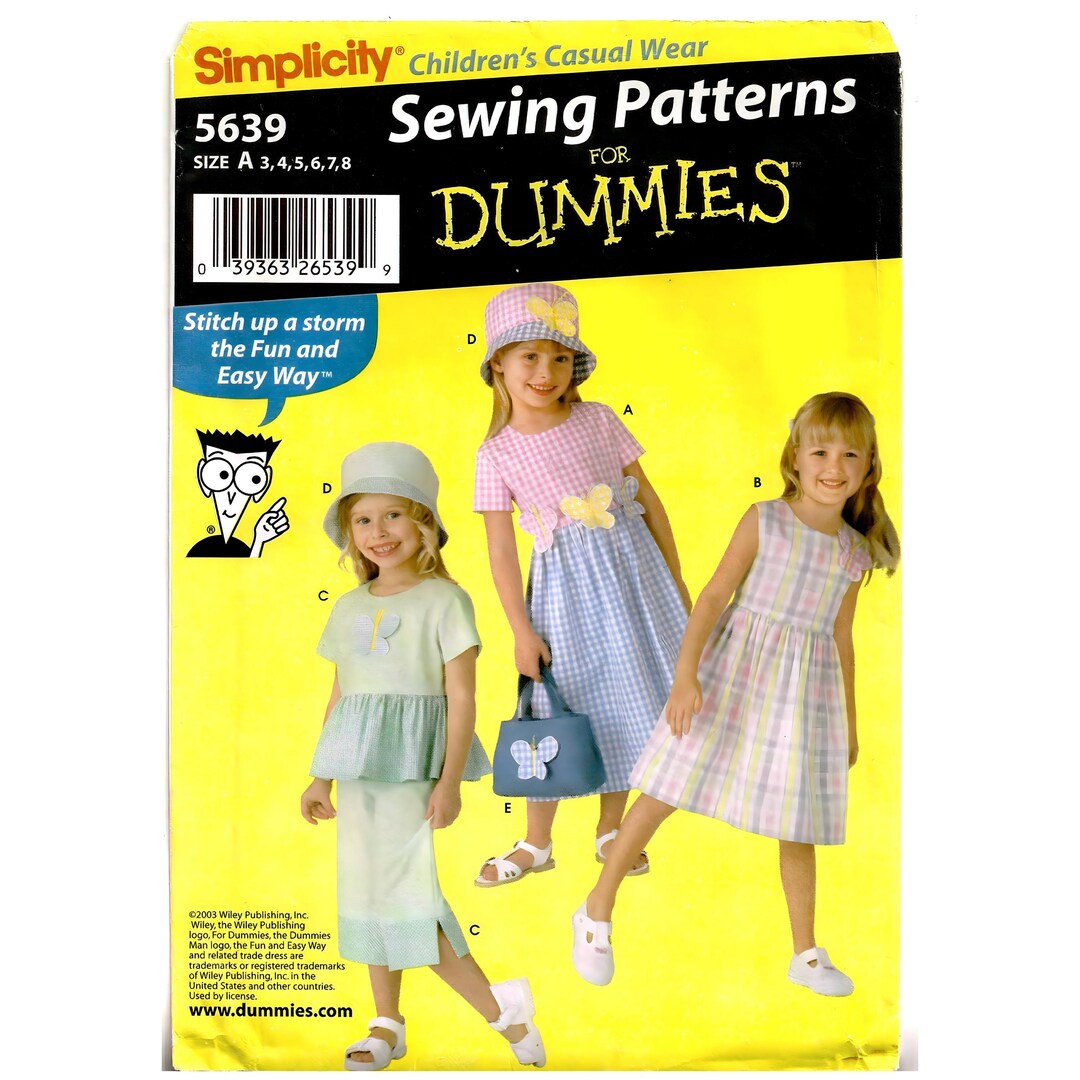 Simplicity 5639 Sewing Pattern Childrens Casual Wear Dress in Two ...