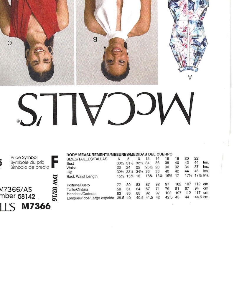 Mccalls M7366 Sewing Pattern Misses Pleated Surplice or Plunging ...