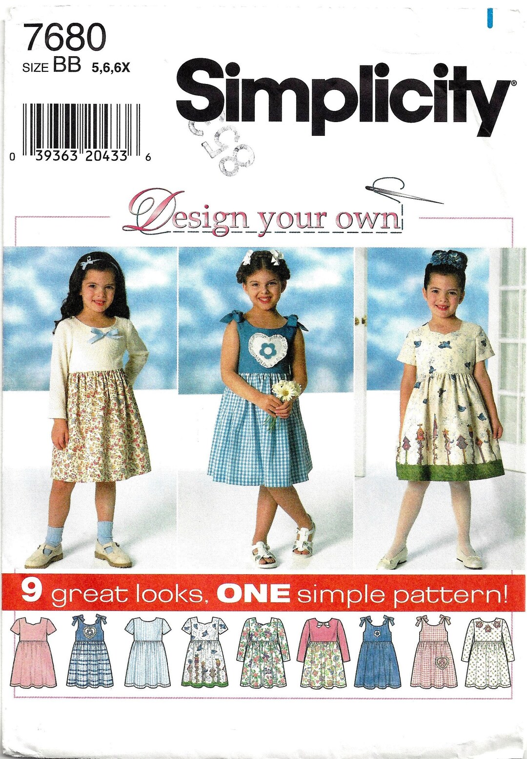 Simplicity 7680 Sewing Pattern Childs Design Your Own Dress Nine Great ...