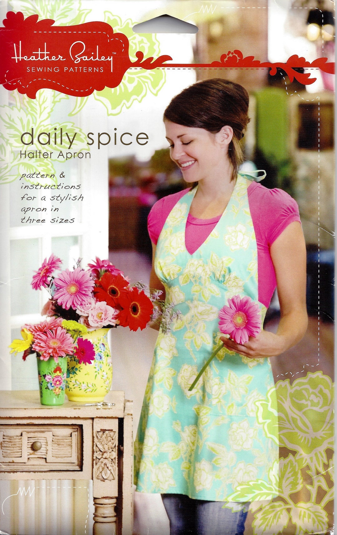 Heather Bailey SP002 Sewing Pattern for Misses Daily Spice Halter Apron ...
