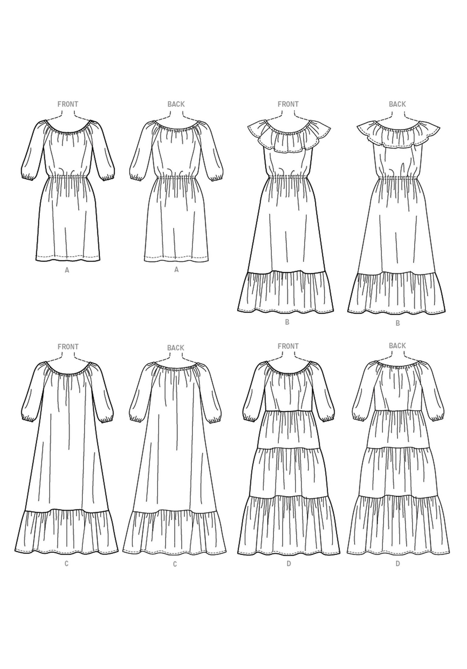 Butterick B6451 Sewing Pattern Misses Gathered Elastic | Etsy