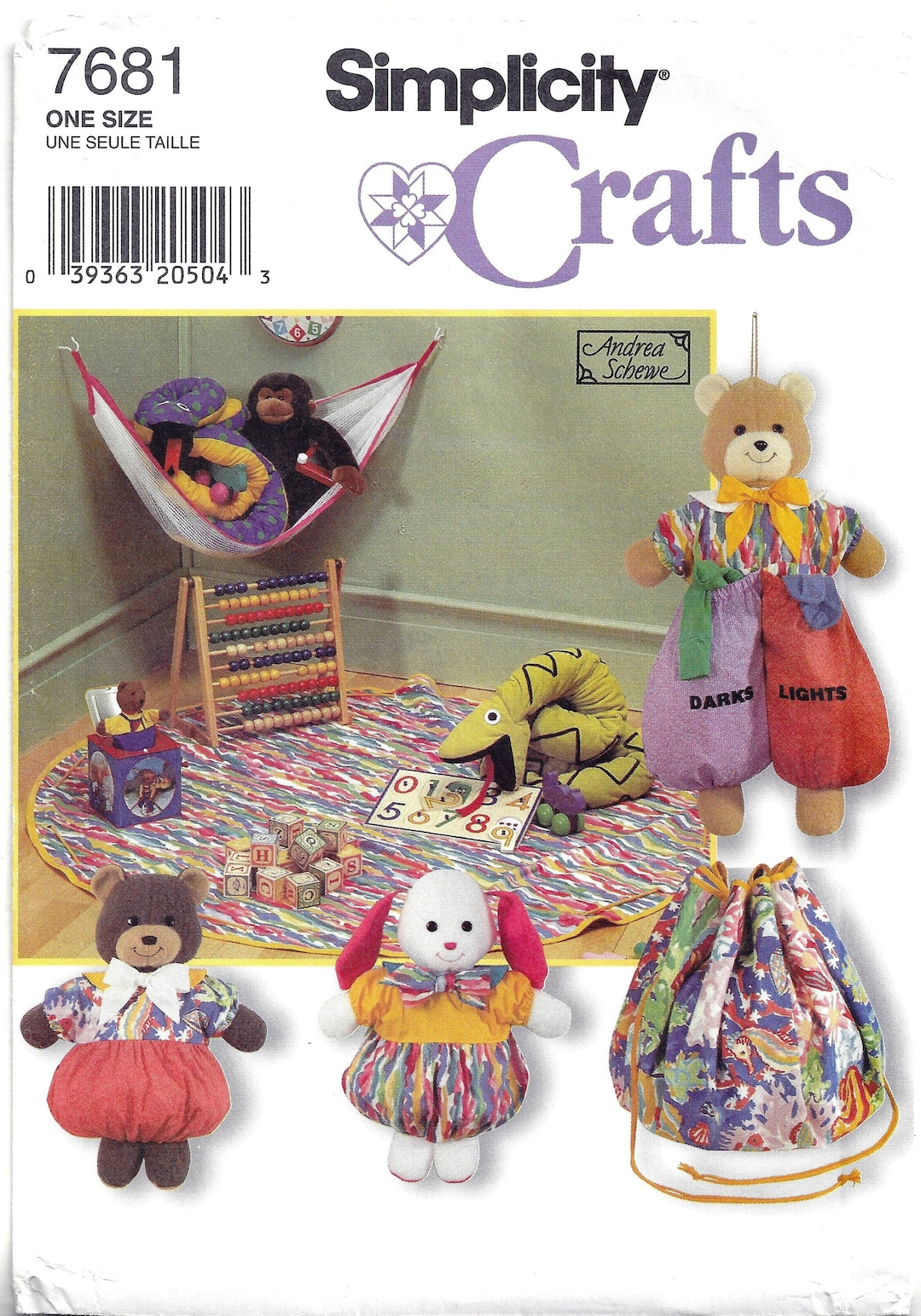 Simplicity 7681 Sewing Pattern for Childrens Pajama Bag Laundry Bag ...