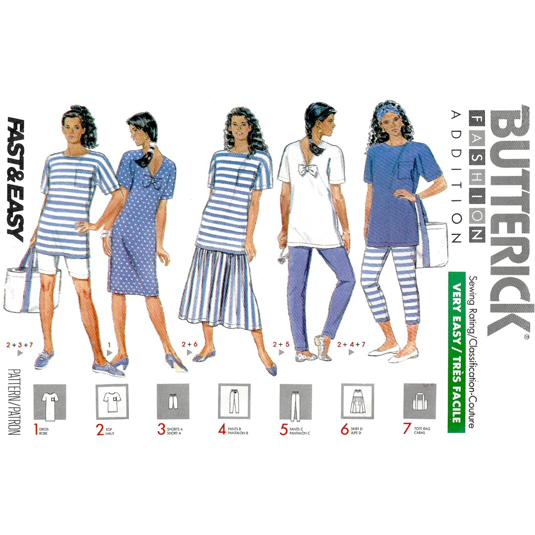 Butterick 4653 Sewing Pattern Misses Vintage 90s Fast and Easy Knit ...