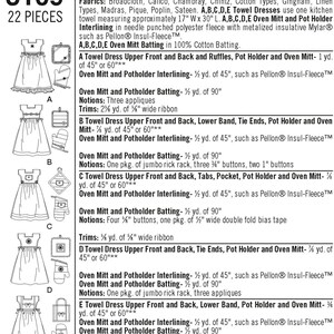 Simplicity 8109 Sewing Pattern for Kitchen Accessories Towel Dresses ...