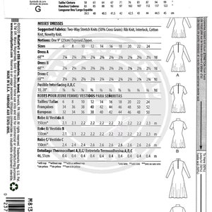 Mccalls M8138 Sewing Pattern Misses Fitted Zip up Turtleneck Knit Dress ...