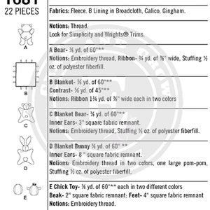 Simplicity 1681 Sewing Pattern for Bear Blanket Animal Blanket Chick ...