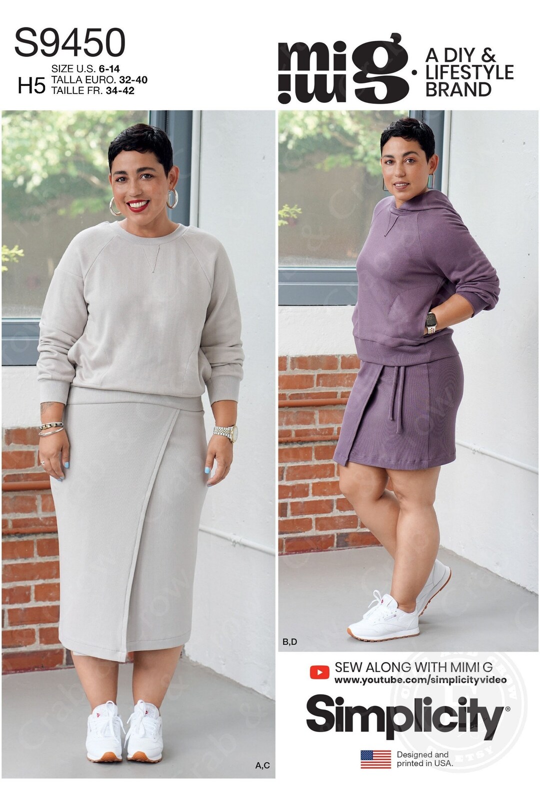 Simplicity S9450 Sewing Pattern Misses Pullover Knit Tops With Optional ...