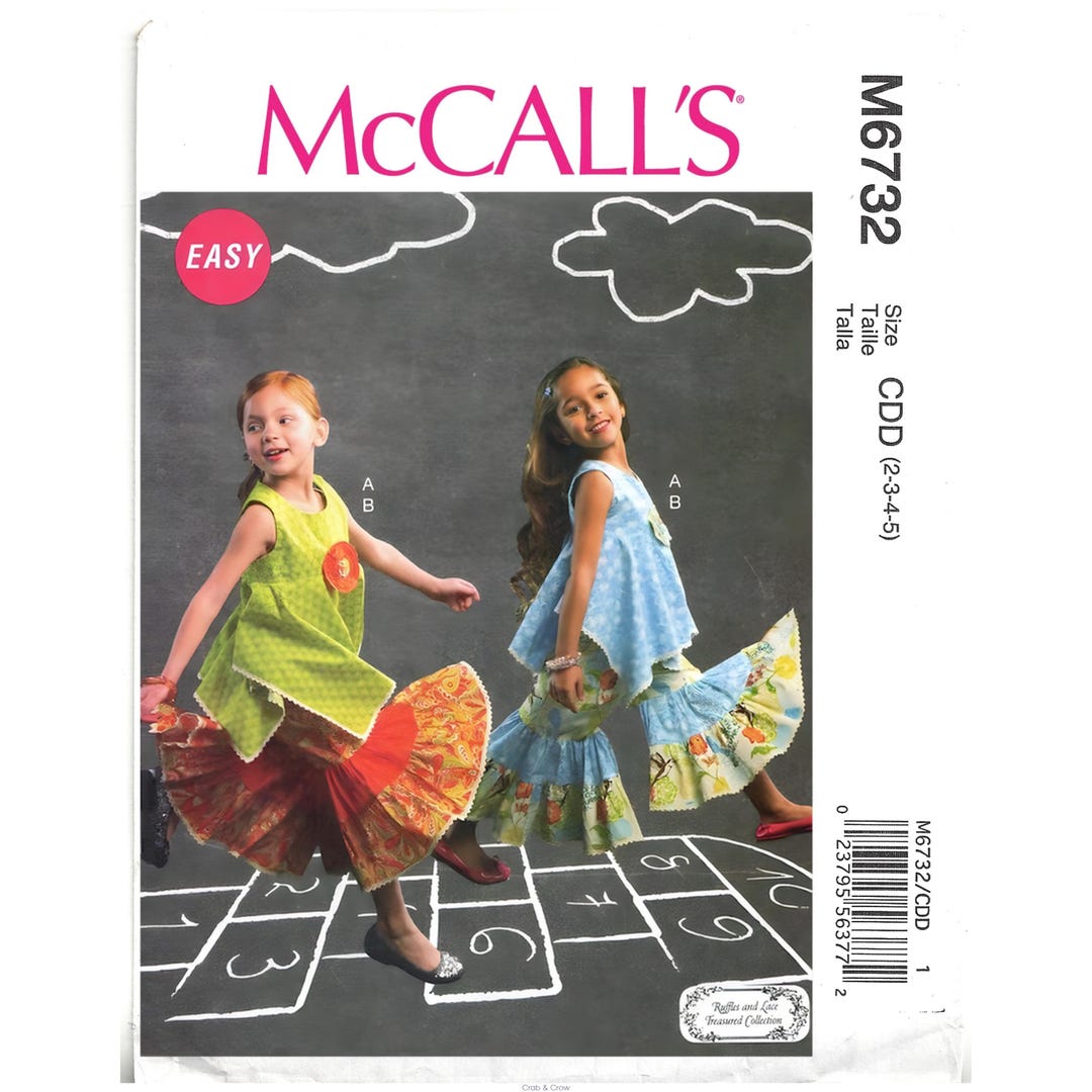 Mccalls M6732 Sewing Pattern for Girls Pullover Sleeveless Top and Pull ...