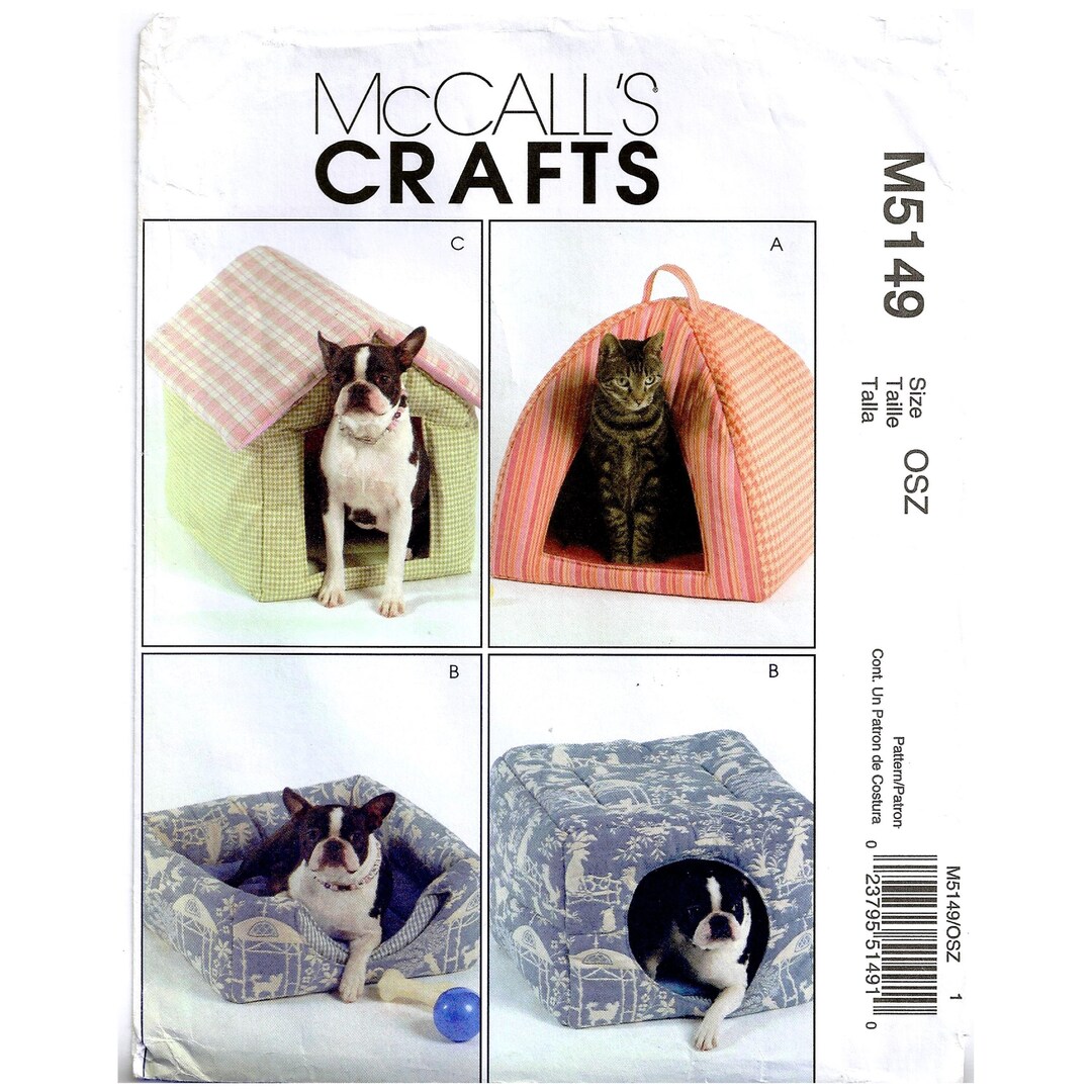 Mccalls M5149 Sewing Pattern Assorted Pet Beds for Cats and Small Dogs ...