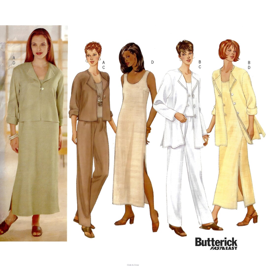 Butterick 6015 Sewing Pattern Misses Fast Easy Classics Loose Fitting ...