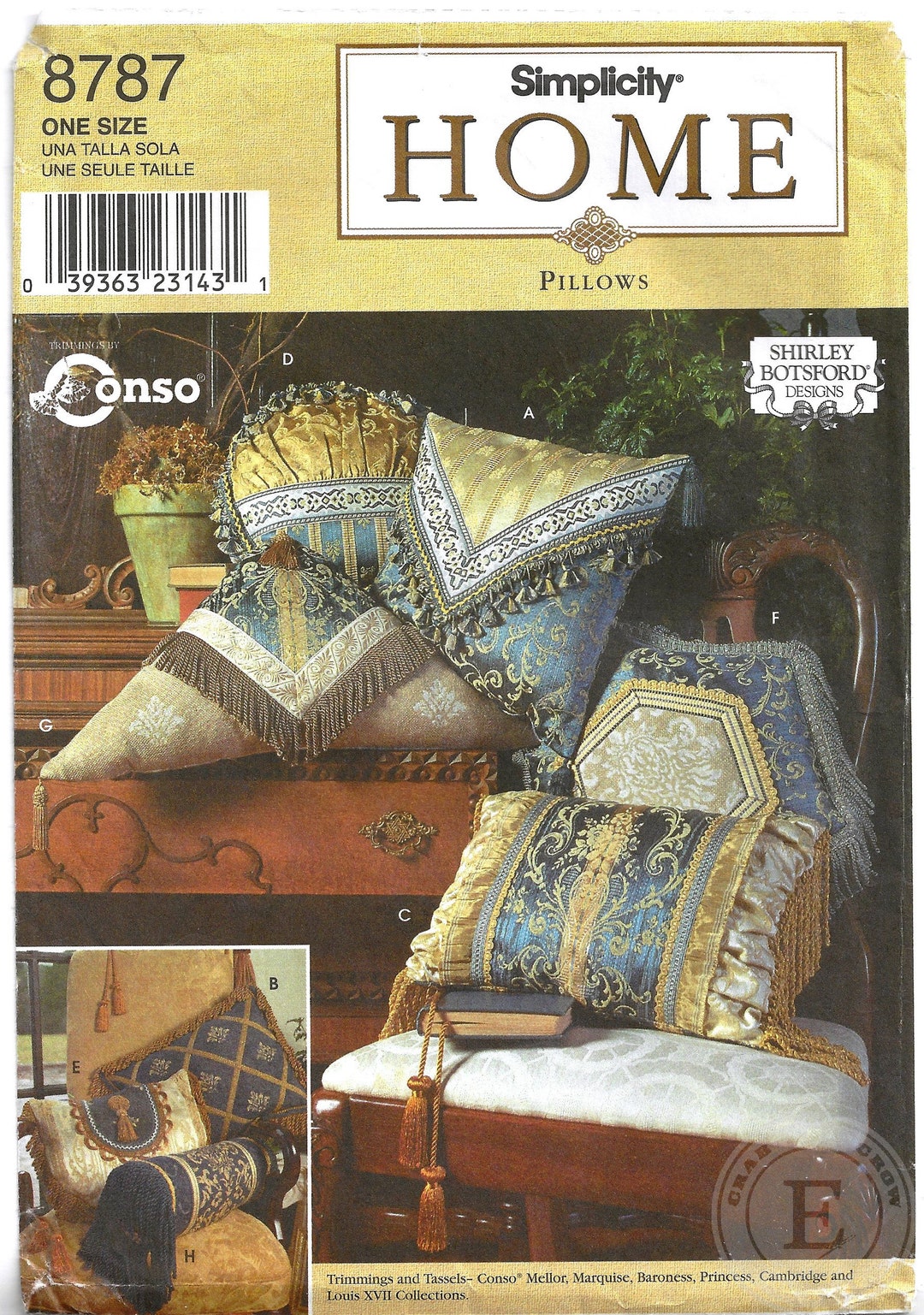 Simplicity 8787 Sewing Pattern for an Assortment of Pillows Shirley ...
