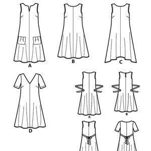 New Look 6340 Sewing Pattern for Misses Easy Trapeze Swing Dresses With ...