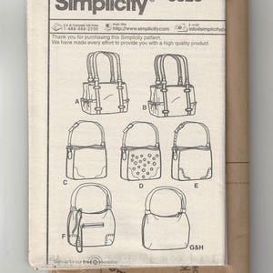 Simplicity 3828 Sewing Pattern for Handbags in Three Sizes by Donna ...
