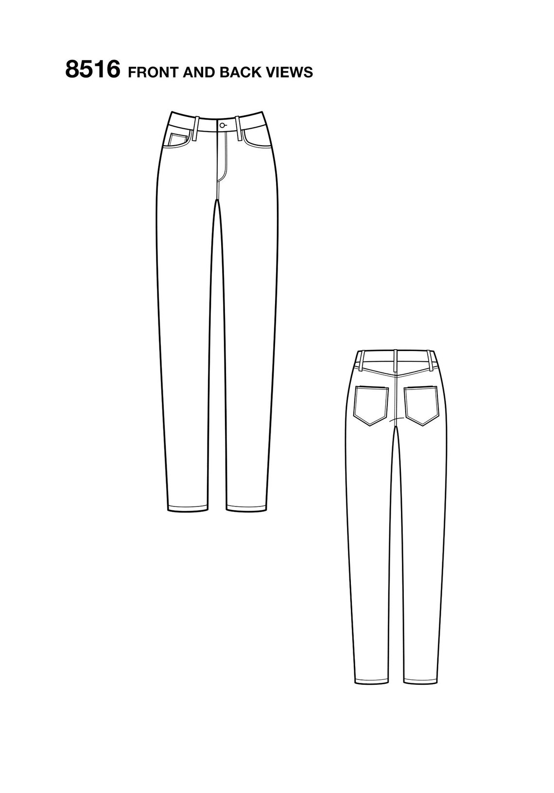 Simplicity 8516 Sewing Pattern for Misses Skinny Jeans for | Etsy