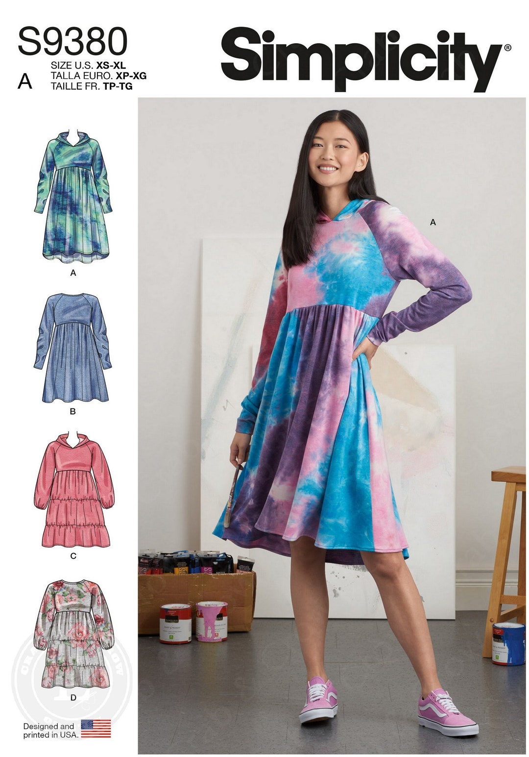 Simplicity S9380 Sewing Pattern for Misses Pullover Sweatshirt Dress ...