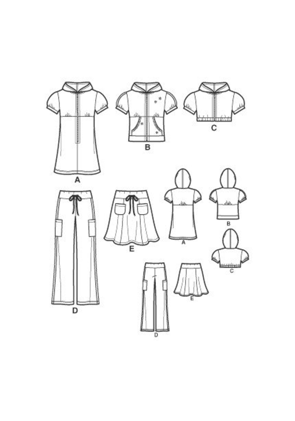 Simplicity 3716 Sewing Pattern for Girls Knit Mini Dress Hoody - Etsy