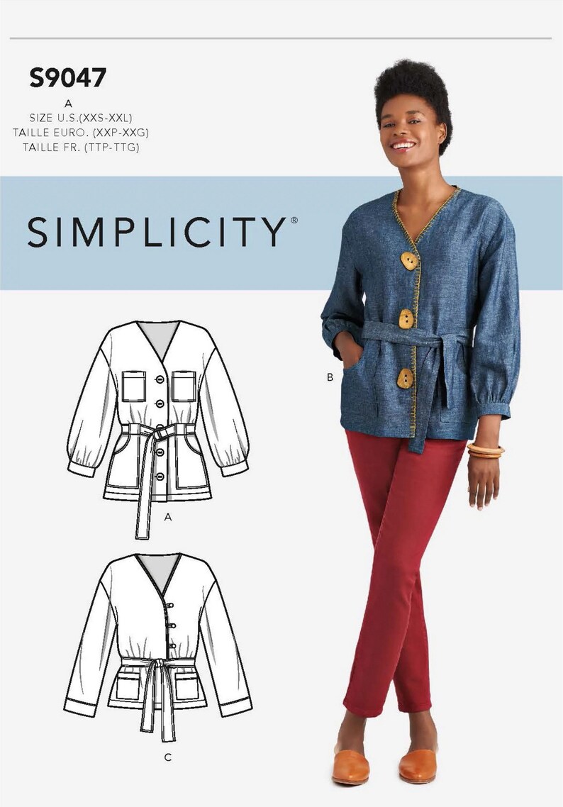 Simplicity S9047 Sewing Pattern Misses Unlined Jacket With - Etsy