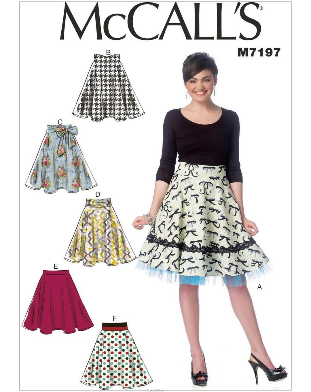 Mccalls M7197 Sewing Pattern Misses Flared Skirts With Waistband ...