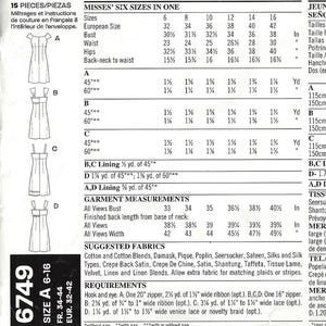 New Look 6749 Sewing Pattern Misses Empire Waist Dresses Sz 6-16 Uncut ...