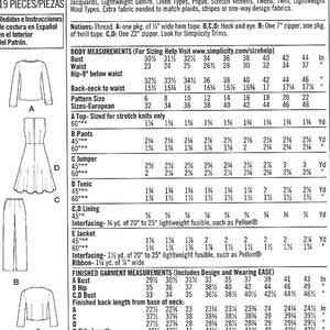 Simplicity 1325 Sewing Pattern Misses Pants Jumper or Tunic Jacket ...
