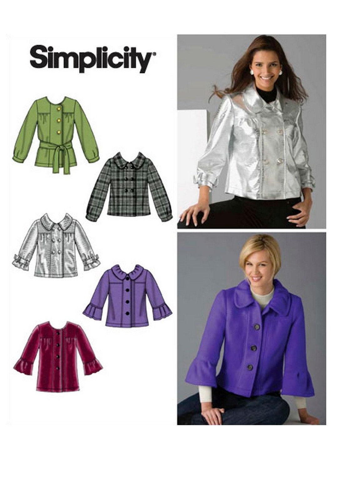 Simplicity 2762 Sewing Pattern for Misses Jacket in Two Lengths With ...