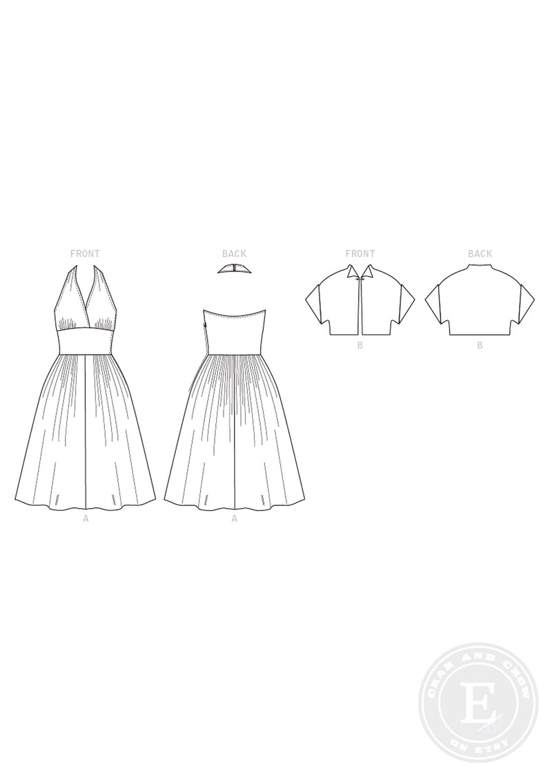 Butterick B6682 Sewing Pattern Misses Retro Halter Bodice | Etsy