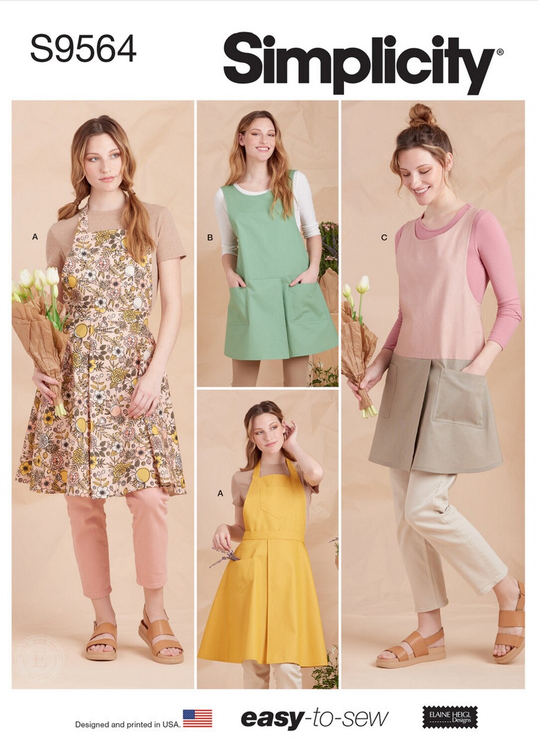 Simplicity S9564 Sewing Pattern Misses Assorted Bib Front - Etsy