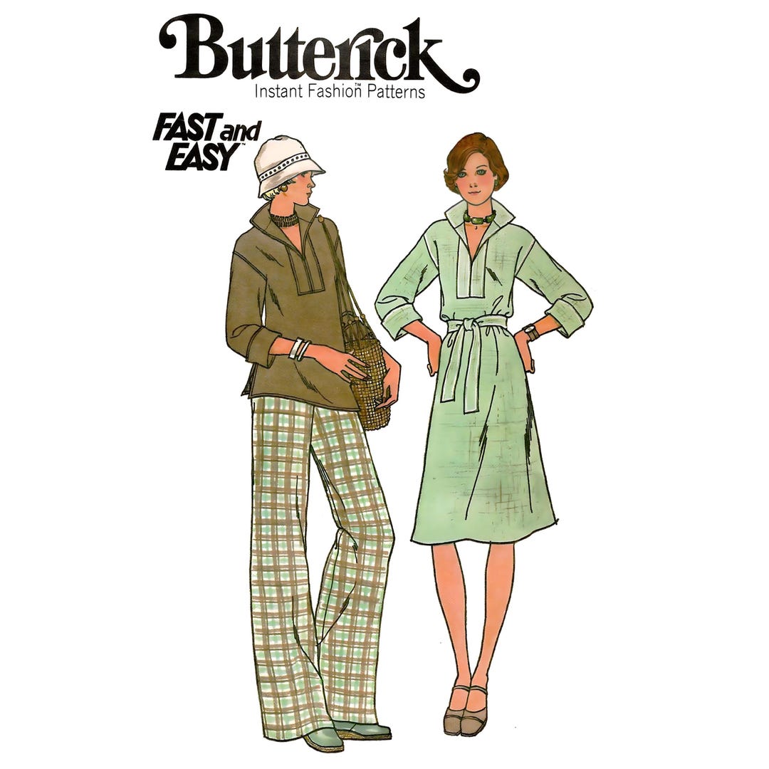 Butterick 4125 Sewing Pattern Misses Vintage 70s Fast and Easy Dress ...
