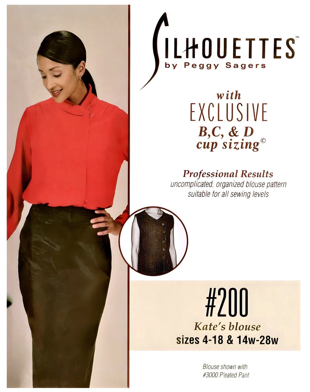 Silhouettes 200 Sewing Pattern Kate's Blouse With B C and D Cup Sizing ...