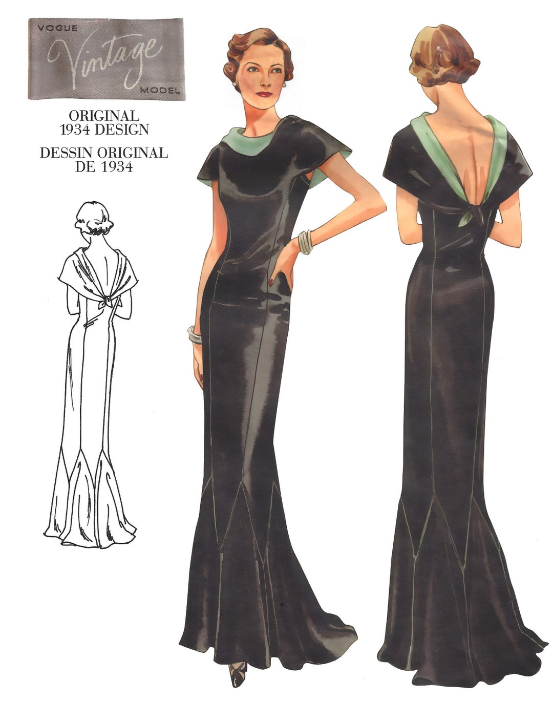 Vogue 2609 Sewing Pattern Misses Original 1934 Design Floor - Etsy