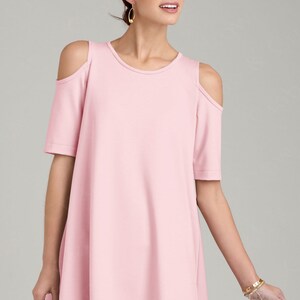 Simplicity 8383 Sewing Pattern Misses Knit Trapeze Dress With Neckline ...